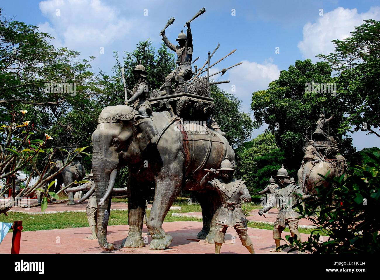 Ayutthaya, Thailand: The Elephant Memorial commemorating the Thai King ...
