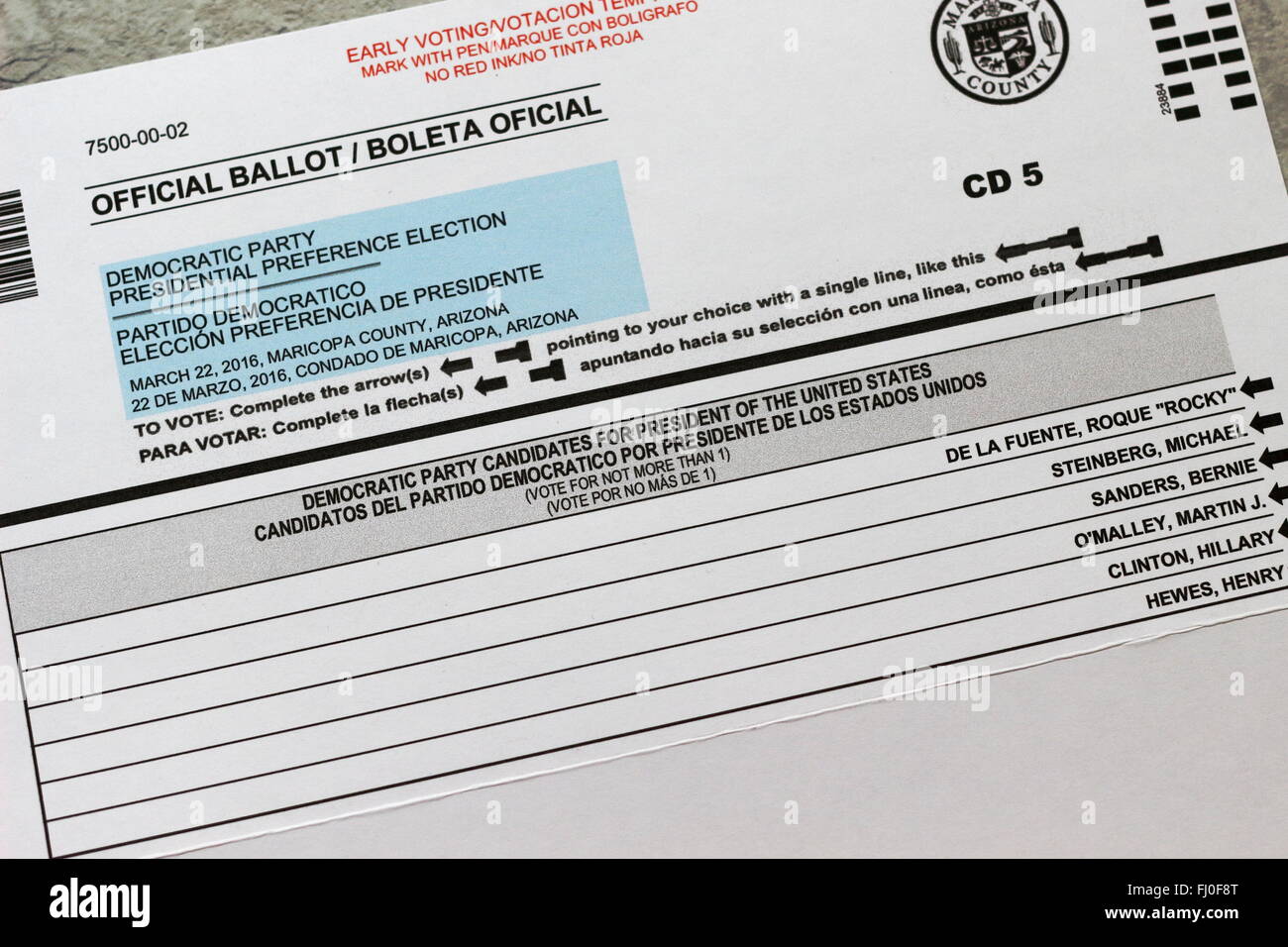 2016 presidential election ballot hi-res stock photography and images ...