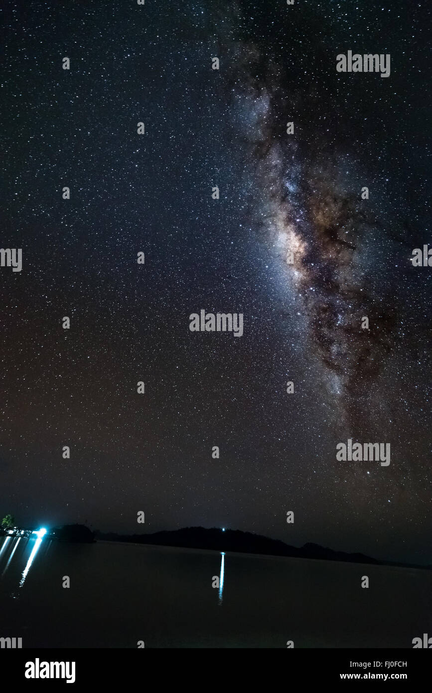 Gorgeous bright Milky Way and starry sky viewed from the remote Malenge ...