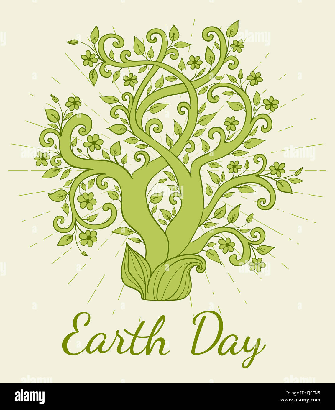 Vintage background with tree for Earth Day Stock Photo - Alamy