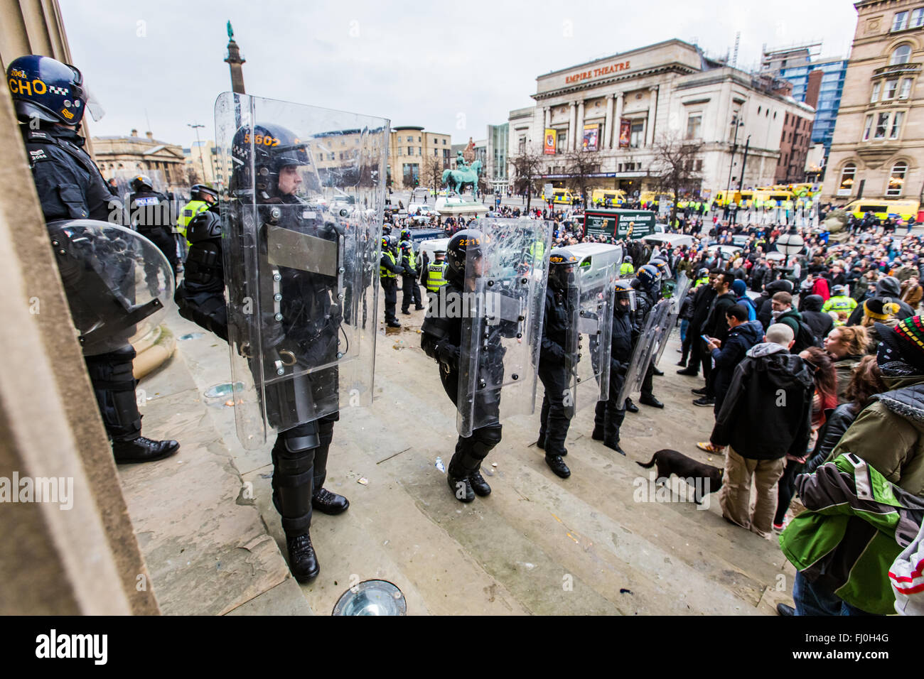 Liverpool, UK. 27th Feb, 2016. Riot Police kept far right group, North ...