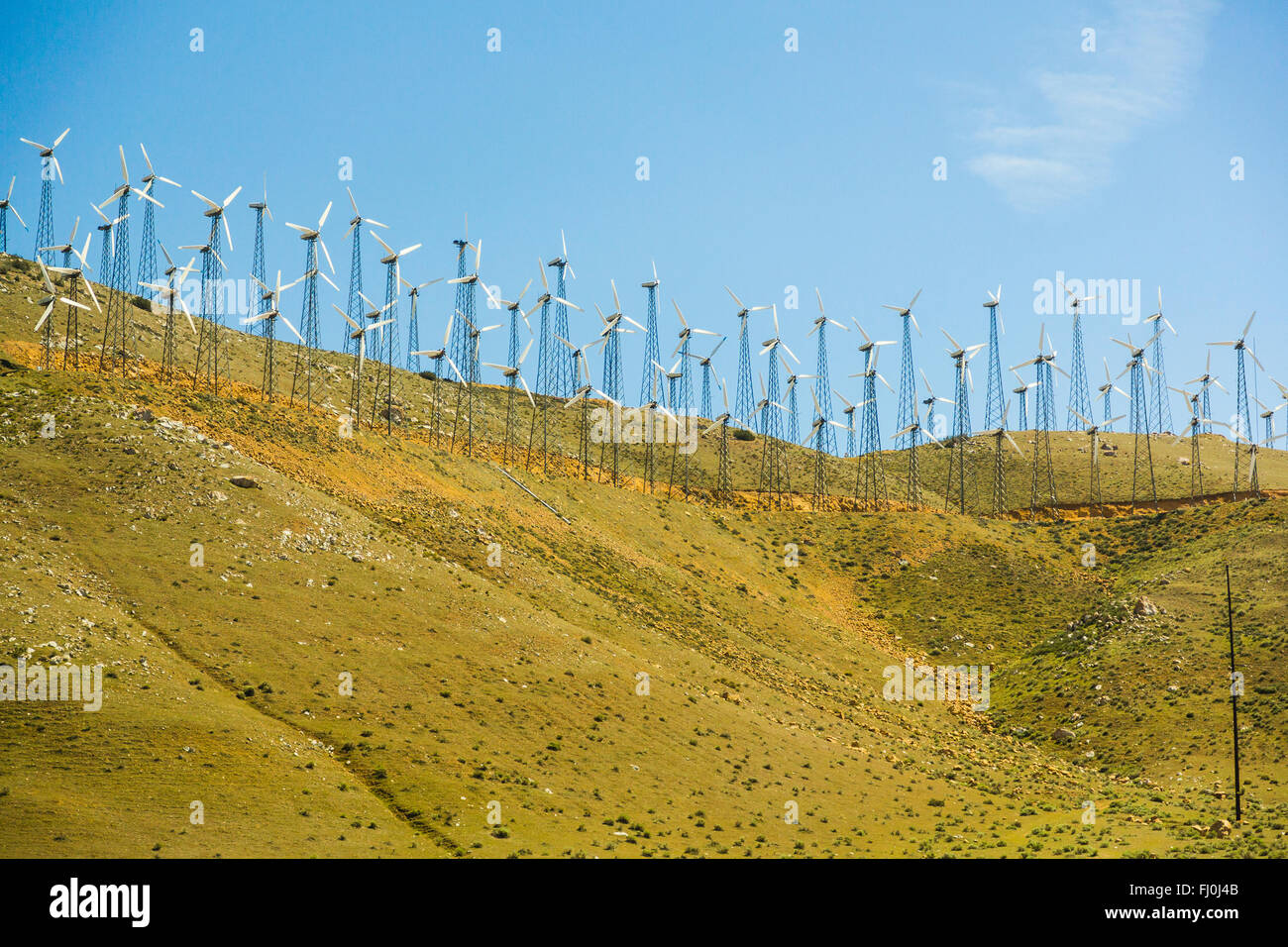USA, Nevada, wind turbines on hill Stock Photo - Alamy