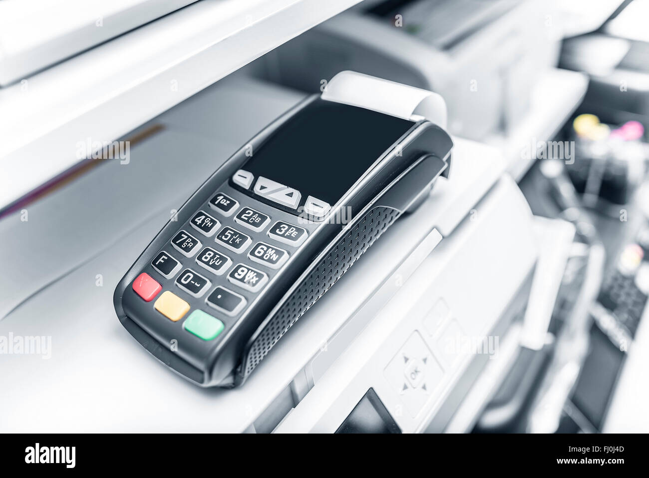Bank terminal and payment card Stock Photo - Alamy