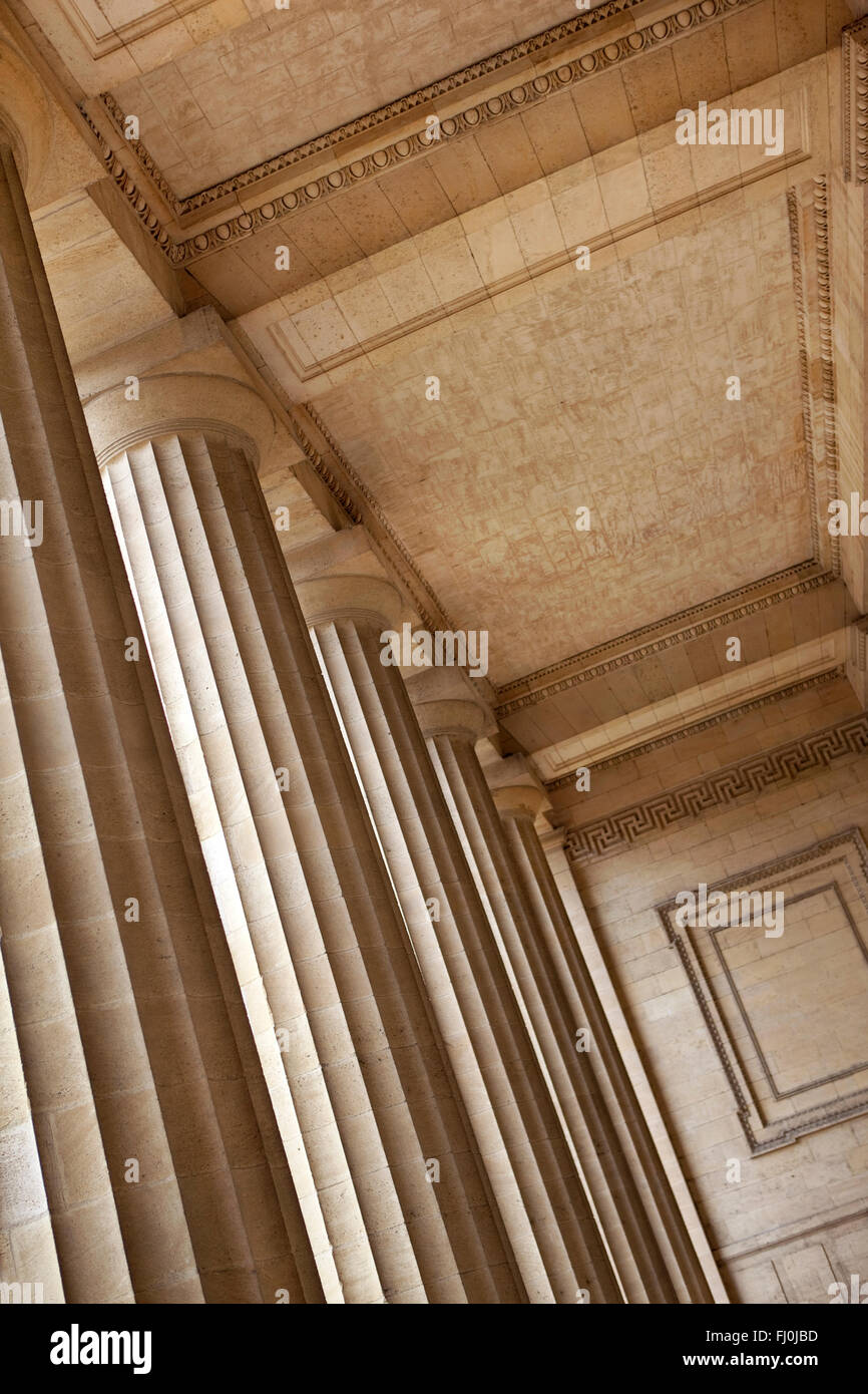 Stone columns and roof of the big courthouse of Bordeaux, France Stock ...