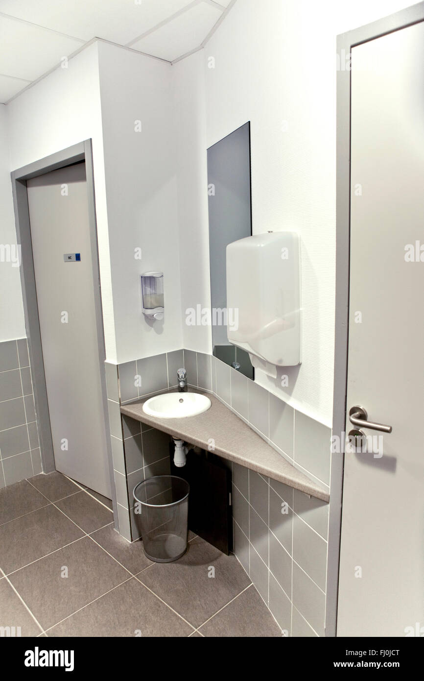 Toilets and bathroom inside a modern building Stock Photo - Alamy