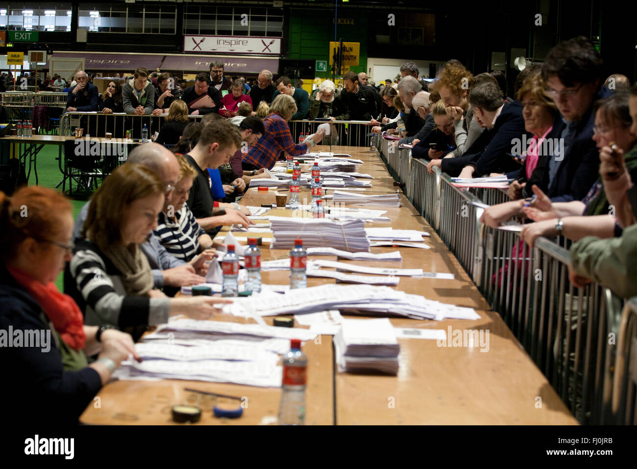 Dublin, Ireland. 27th Feb, 2016. The vote count for the 2016 Irish ...