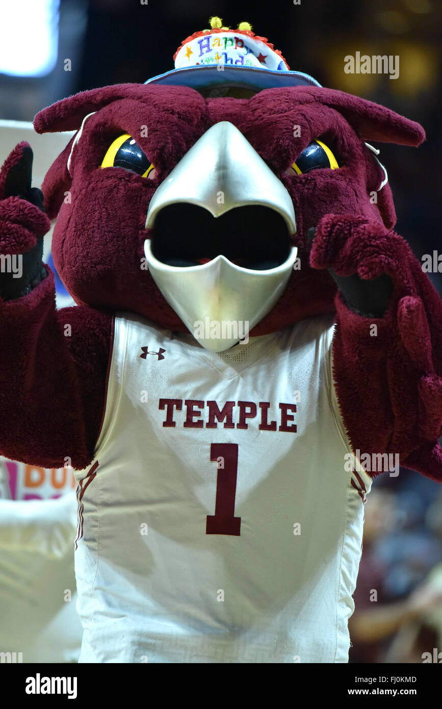 Philadelphia, Pennsylvania, USA. 27th Feb, 2016. Temple Owls mascot ...