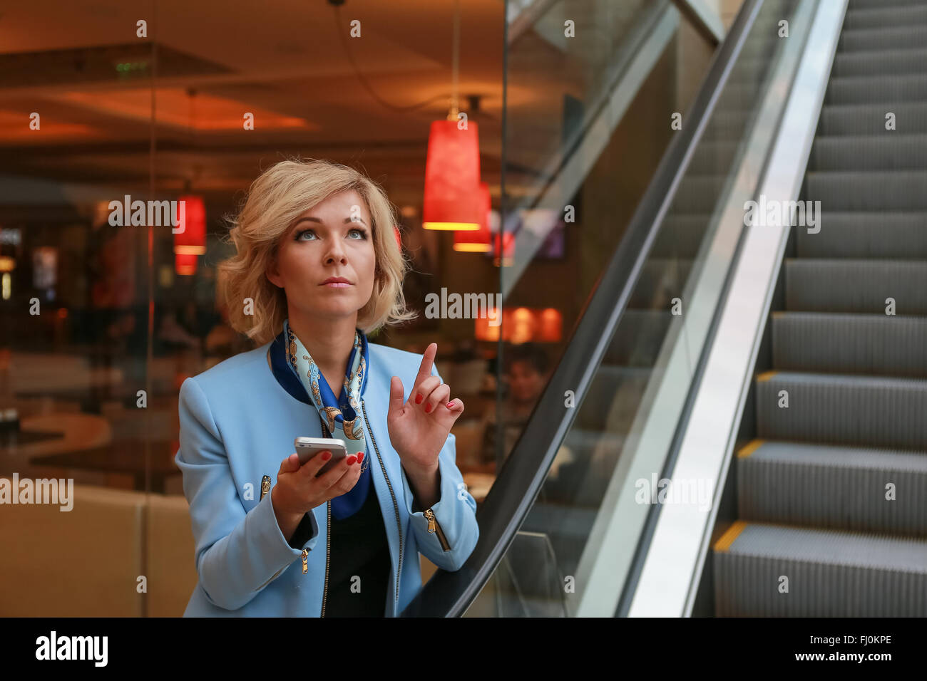 Pin-up girl said about business over the phone Stock Photo - Alamy