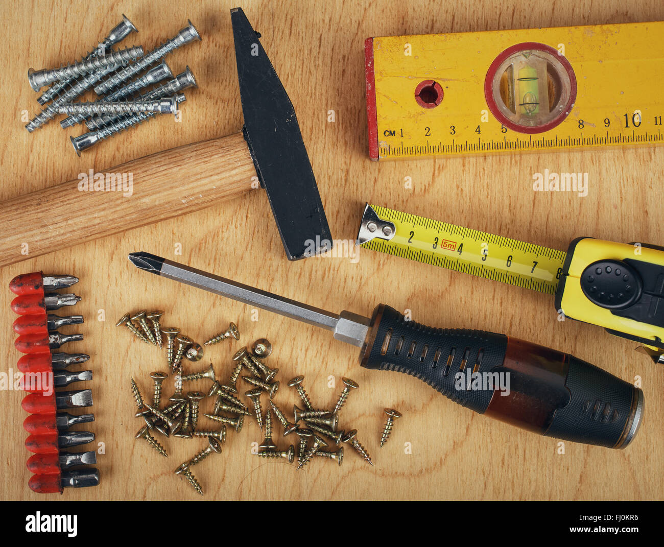 Set of manual Working tools Stock Photo - Alamy