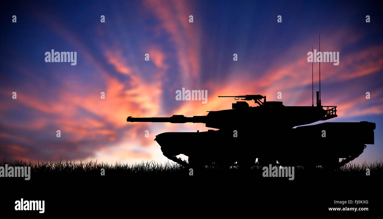 Modern heavy tank isolated in front a sunset Stock Photo - Alamy