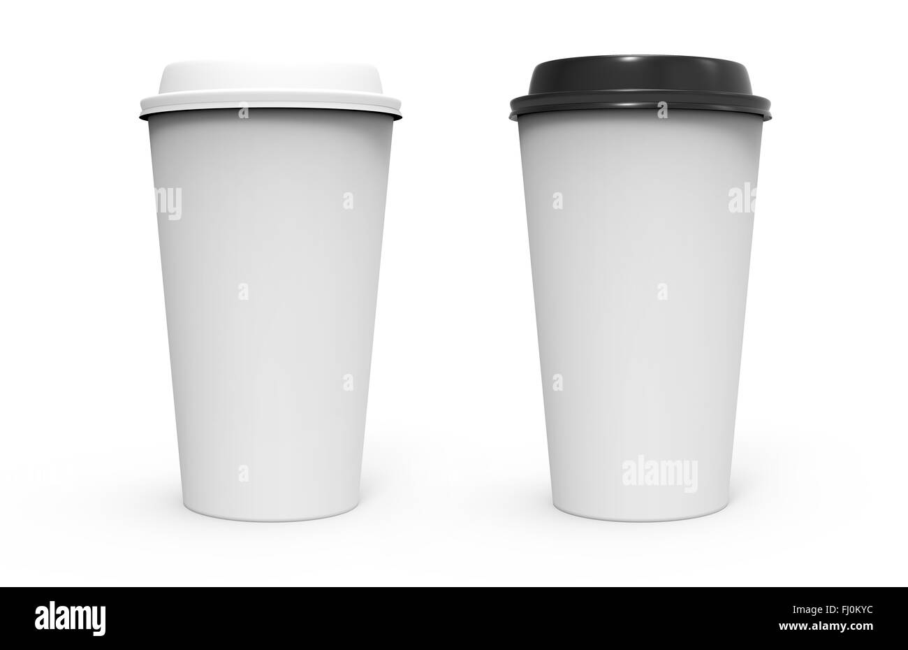 Two paper coffee cup isolated on a white background Stock Photo - Alamy