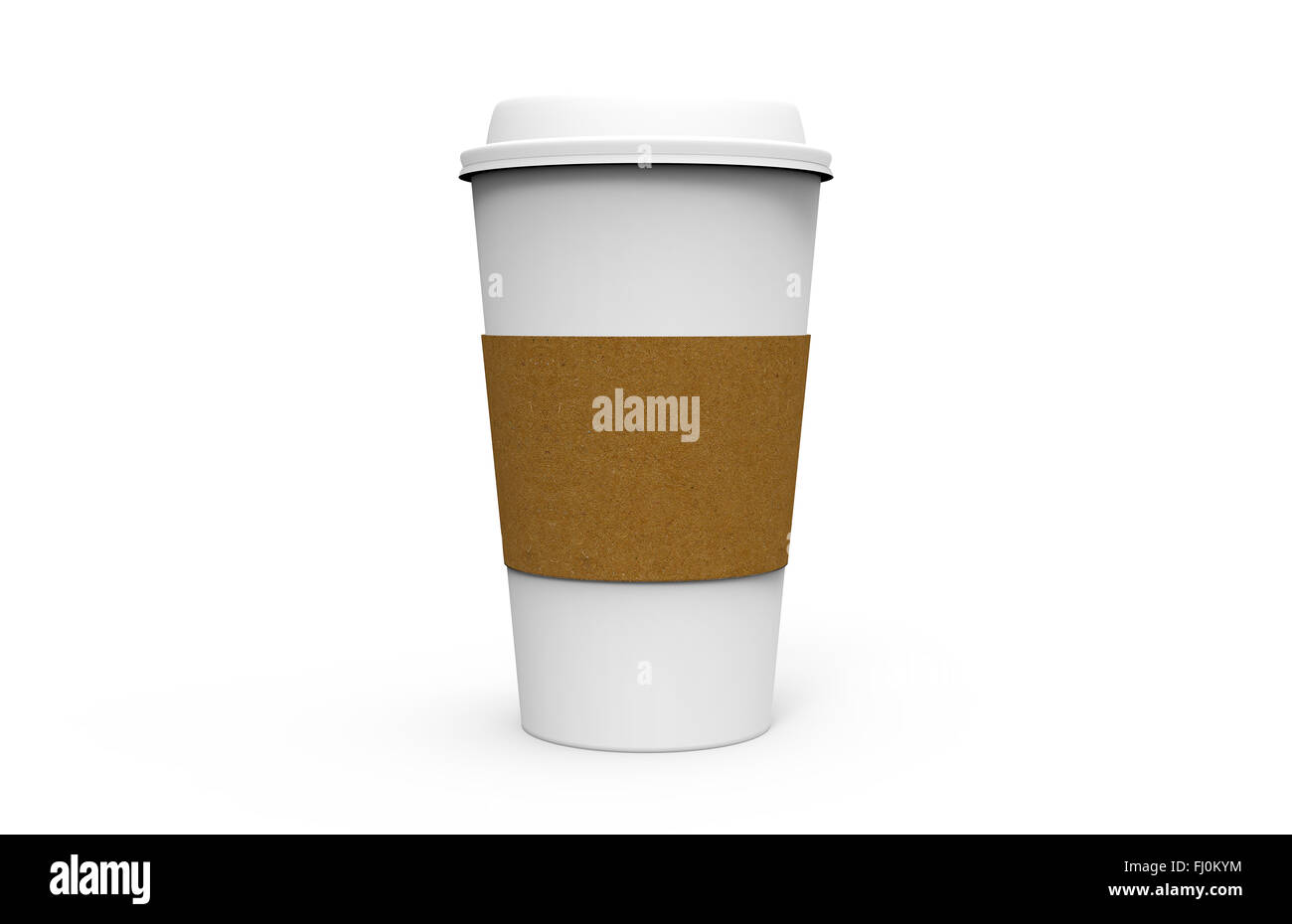 Paper coffee cup with white cap isolated Stock Photo - Alamy