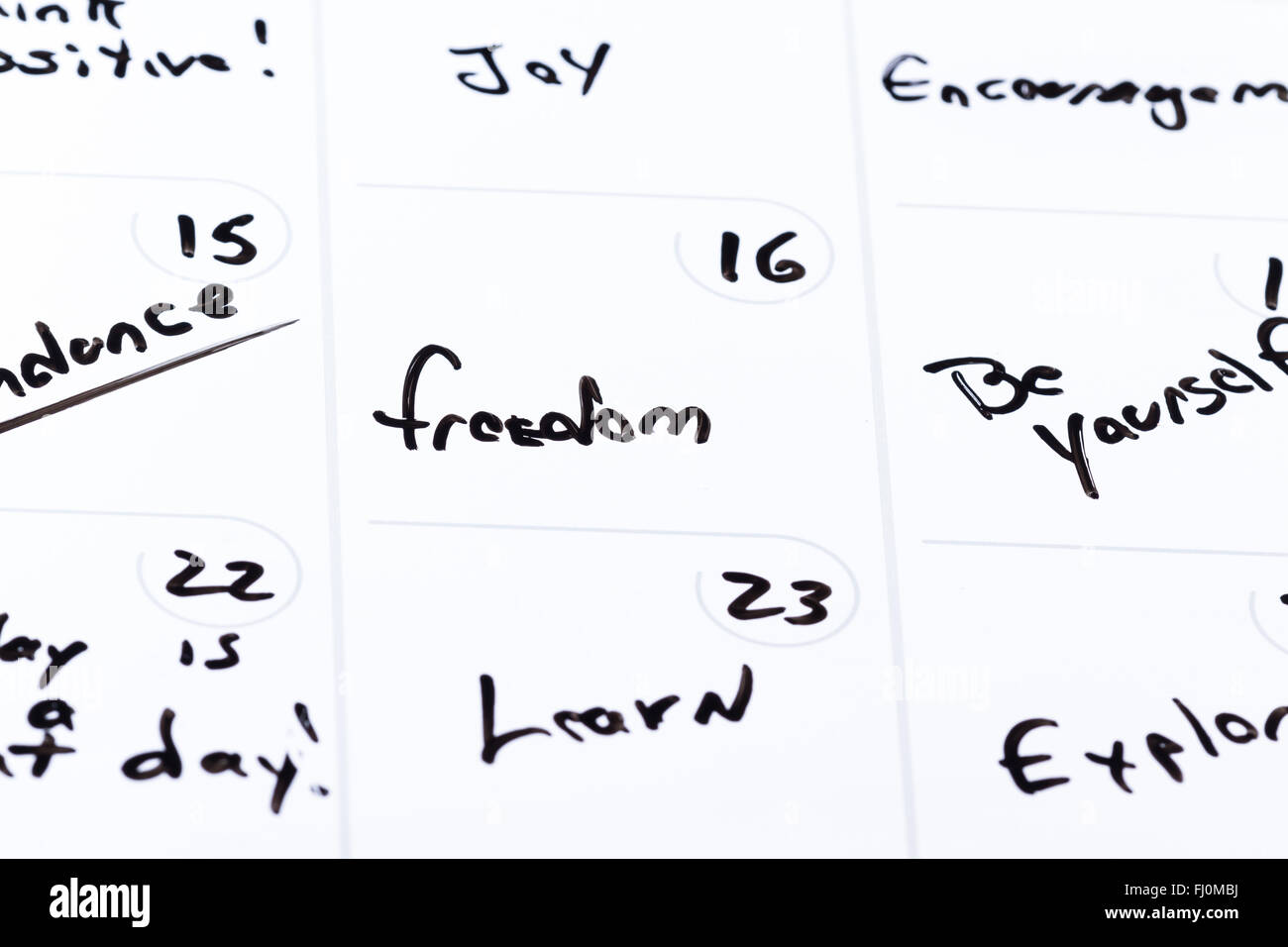 dry erase calendar with different positive messages on every different ...