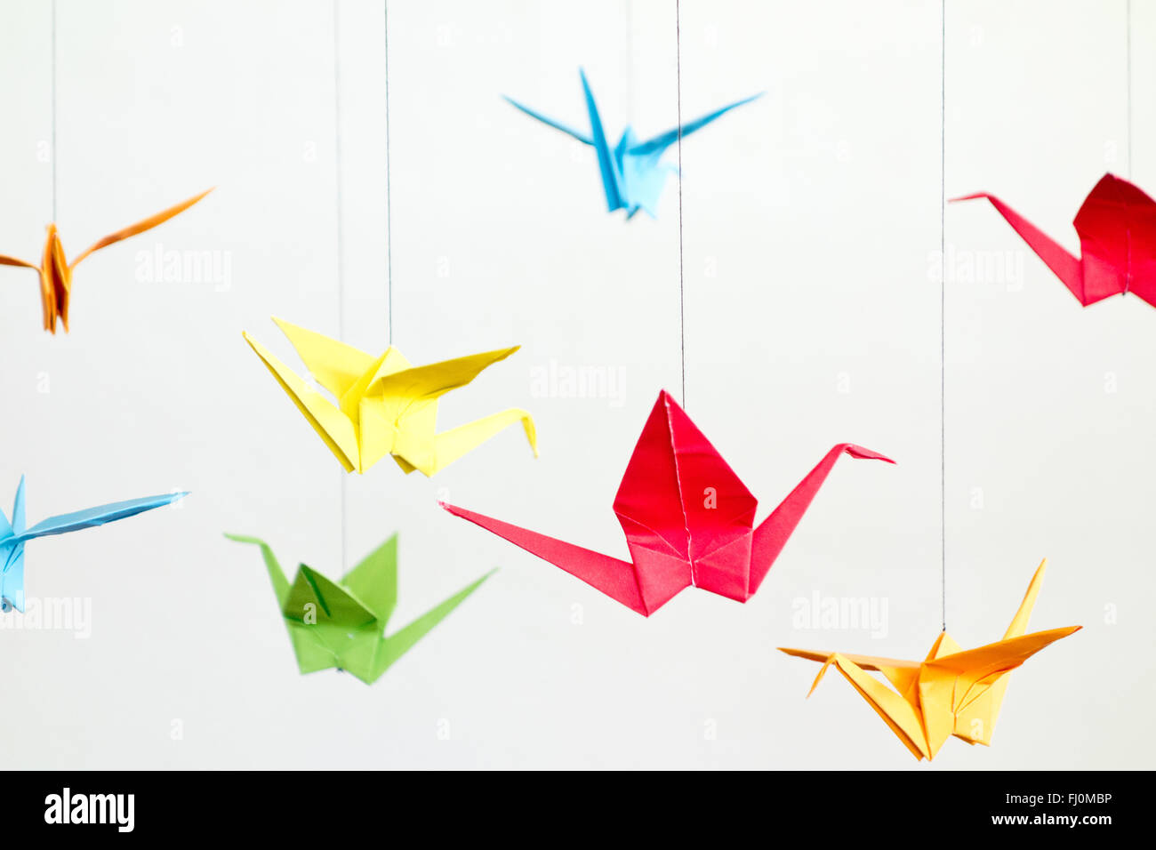 origami birds on white background Stock Photo - Alamy