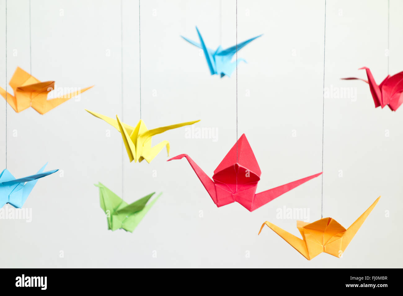 origami birds on white background Stock Photo - Alamy
