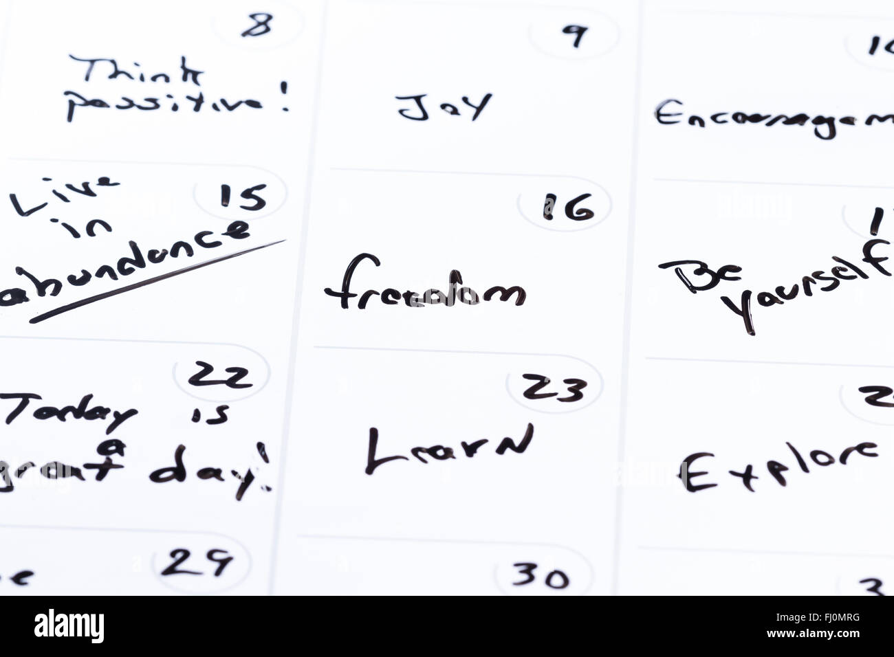 dry erase calendar with different positive messages on every different ...