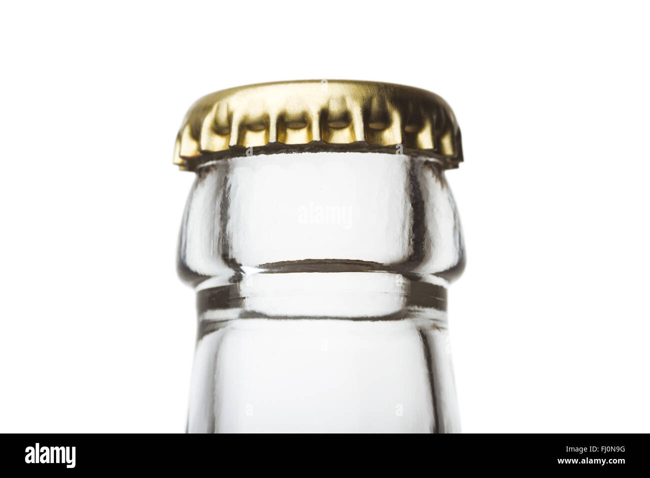 Beer bottle close up isolated on white background, cap visible Stock ...