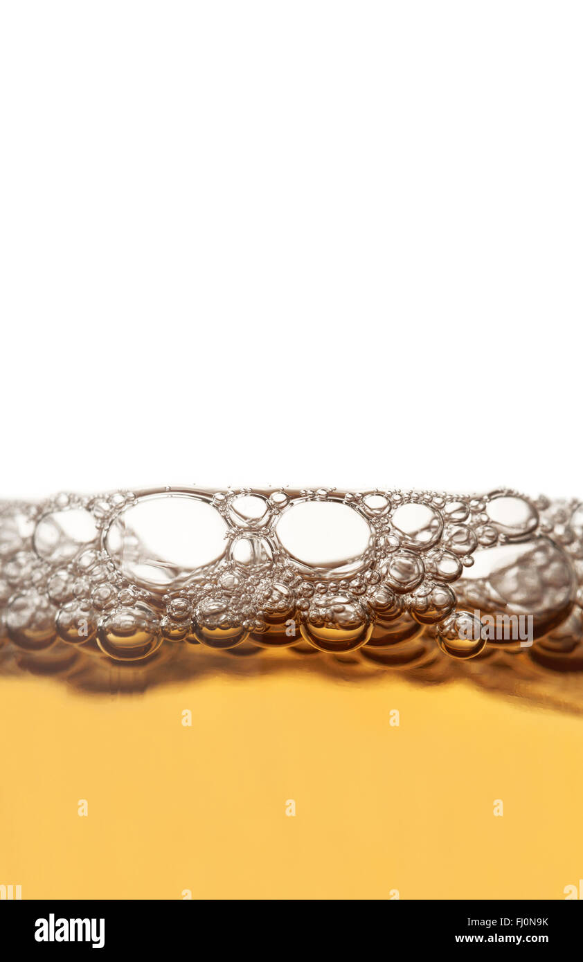 Vertical close up of beer froth isolated on white background Stock ...