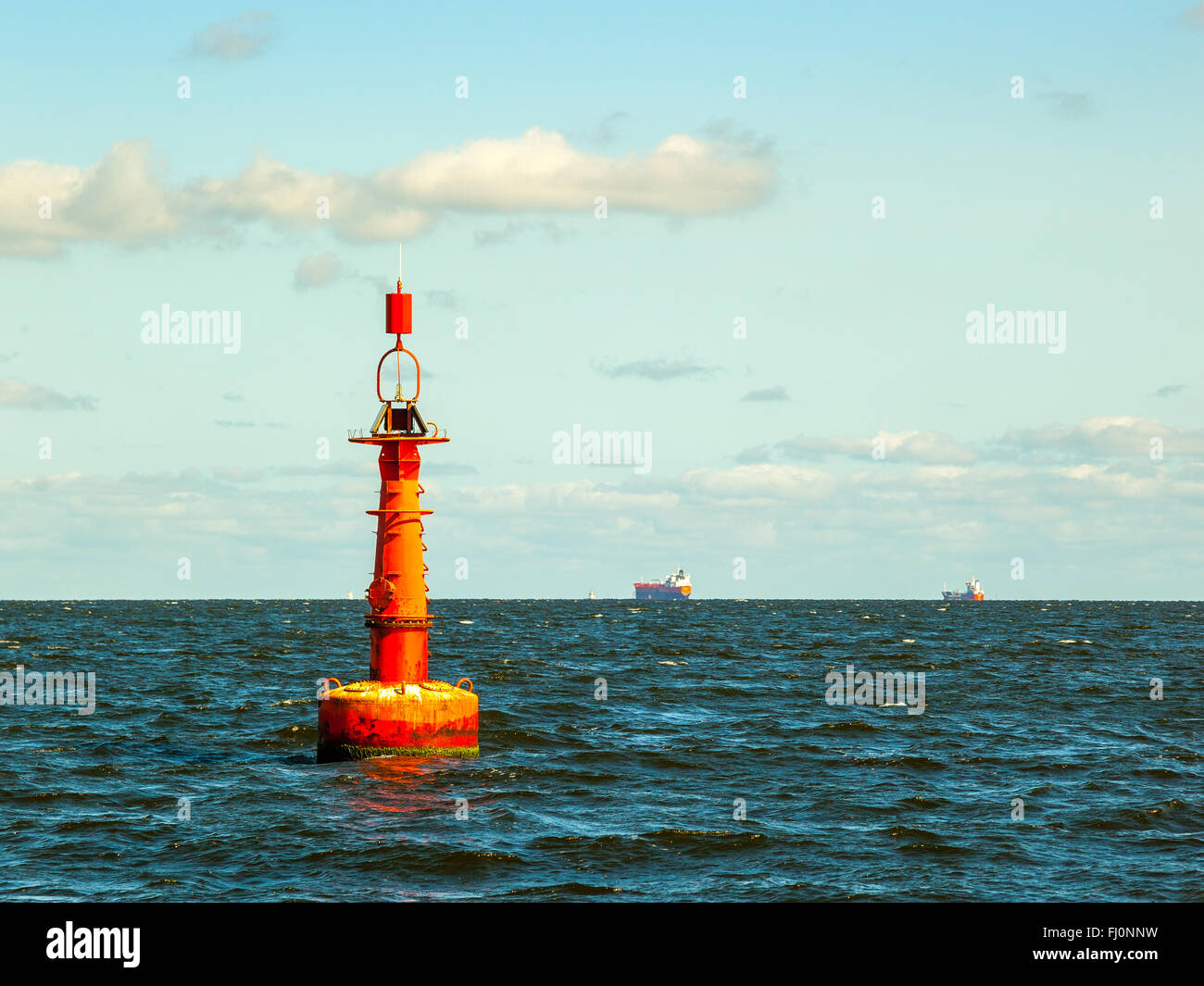 Navigation buoy at the edge of a fairway Stock Photo - Alamy