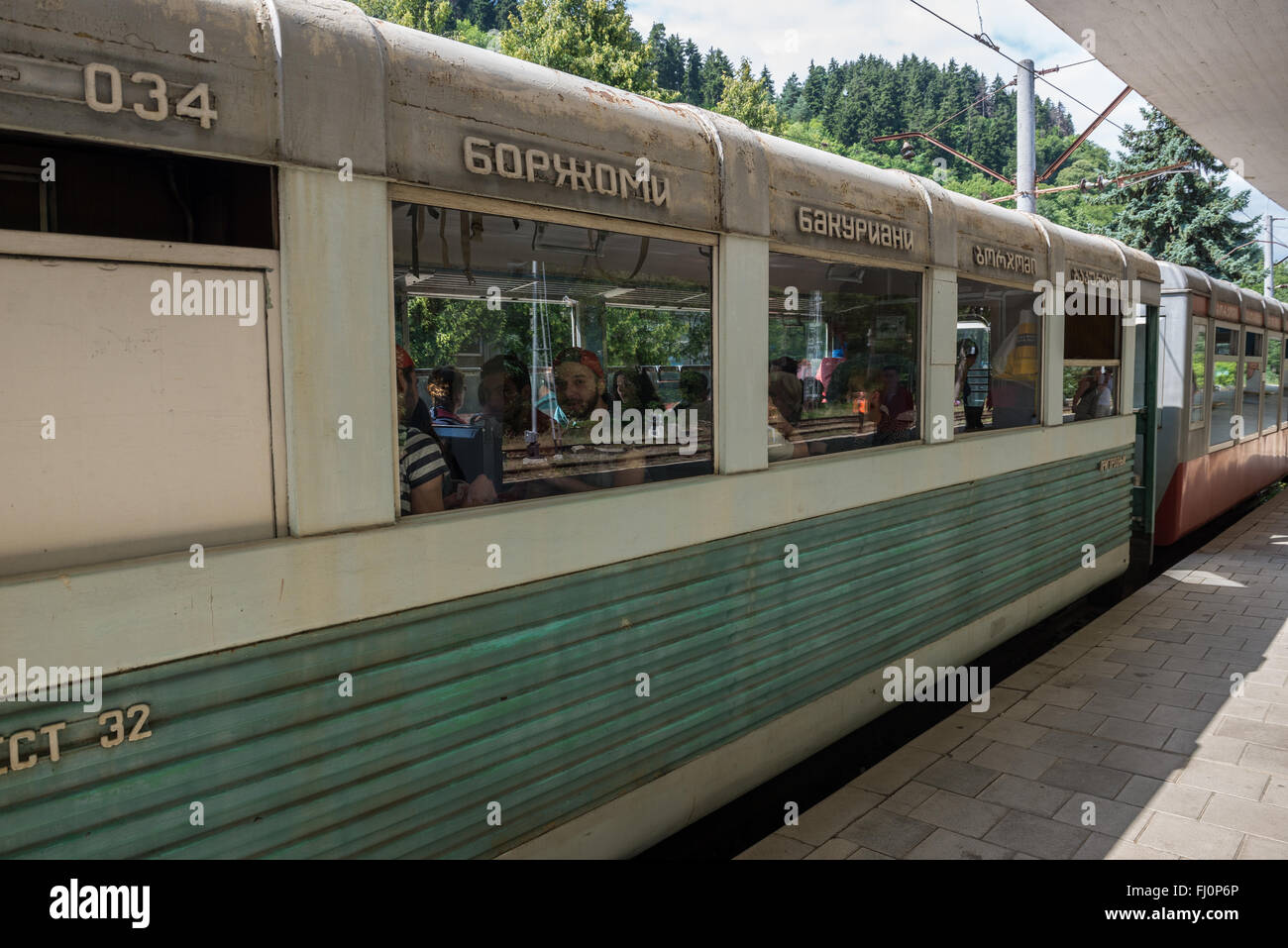 old narrow gauge railway from Borjomi to Bakuriani called "Kukushka" on ...