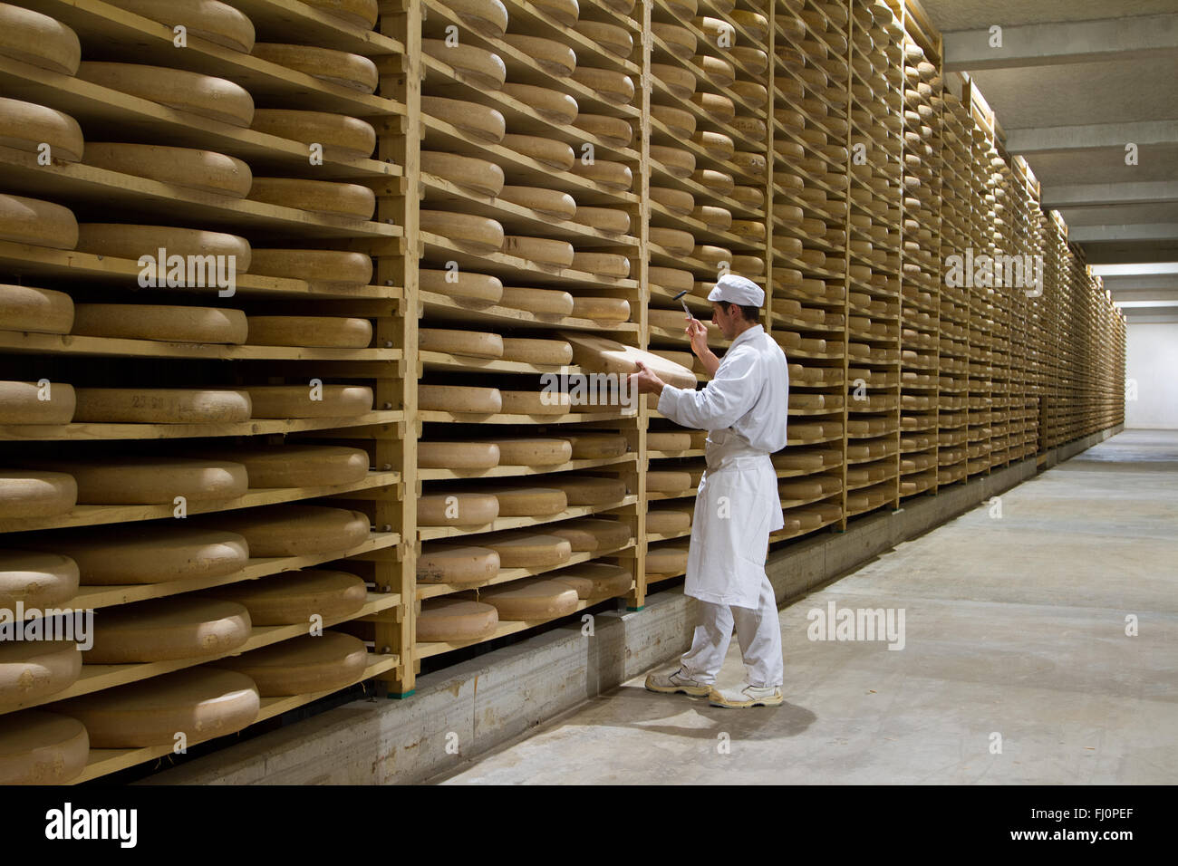 Cheese wheels comte hi-res stock photography and images - Alamy