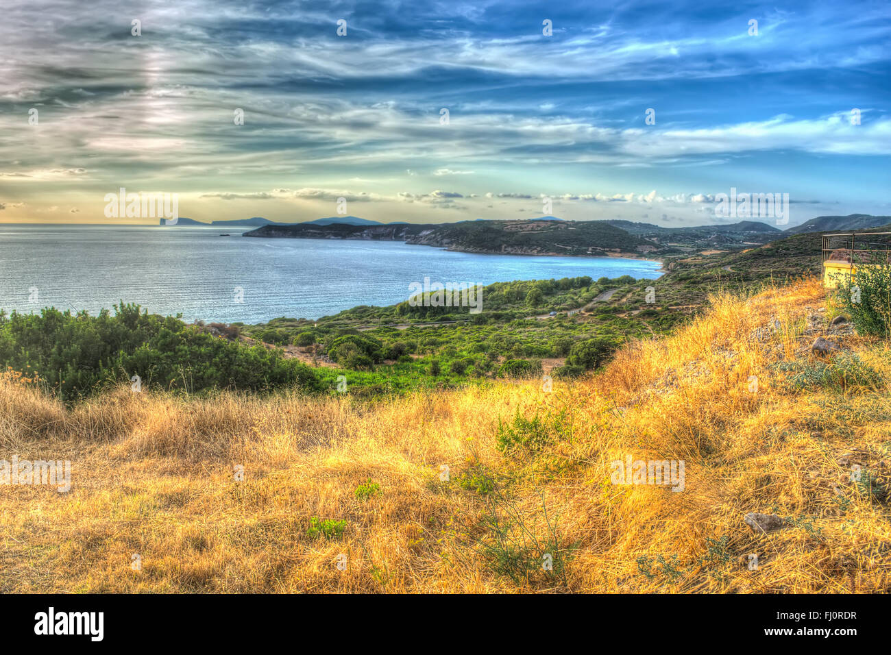 sunset by the sea in hdr tone mapping Stock Photo - Alamy