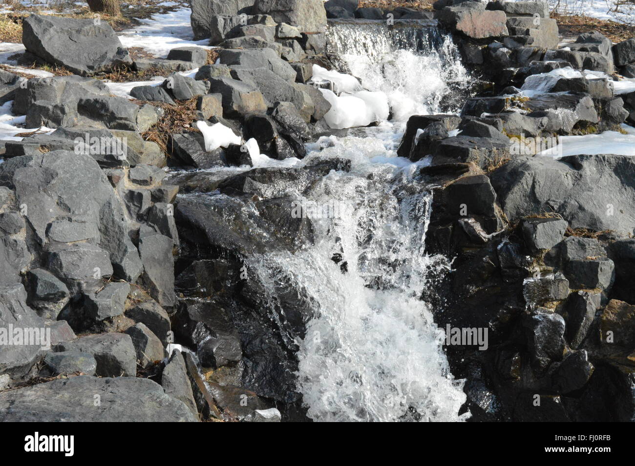 Waterfall During Winter Stock Photo - Alamy