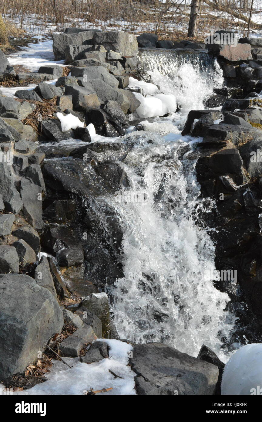 Waterfall During Winter Stock Photo - Alamy