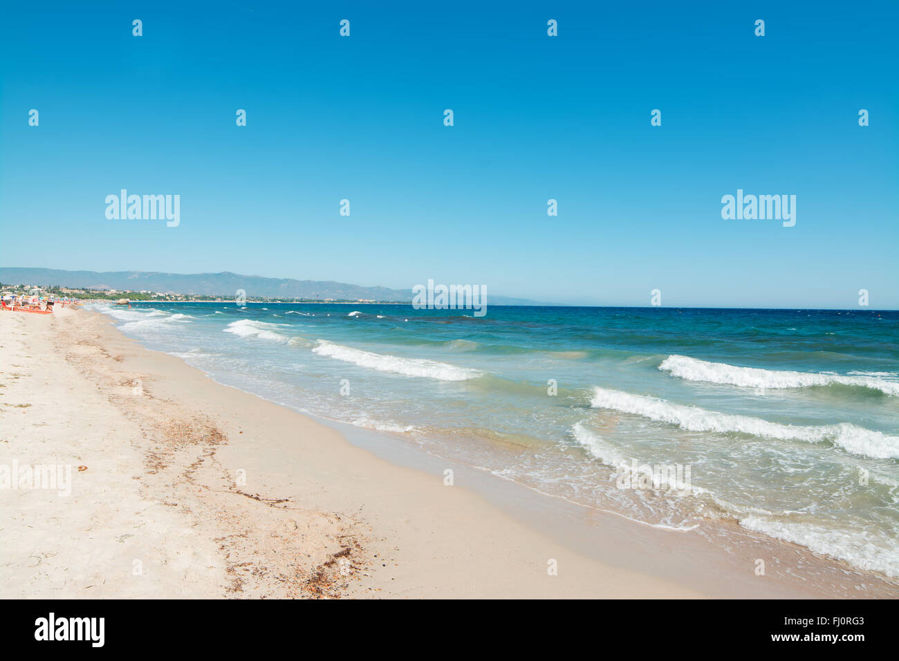 Poetto beach on a clear summer day Stock Photo - Alamy