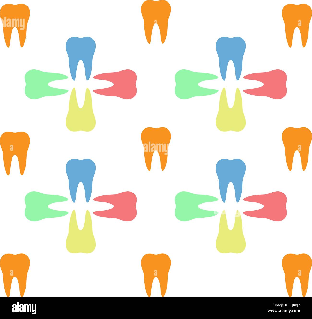Colorful teeth silhouette on white backdrop. Digital background vector ...