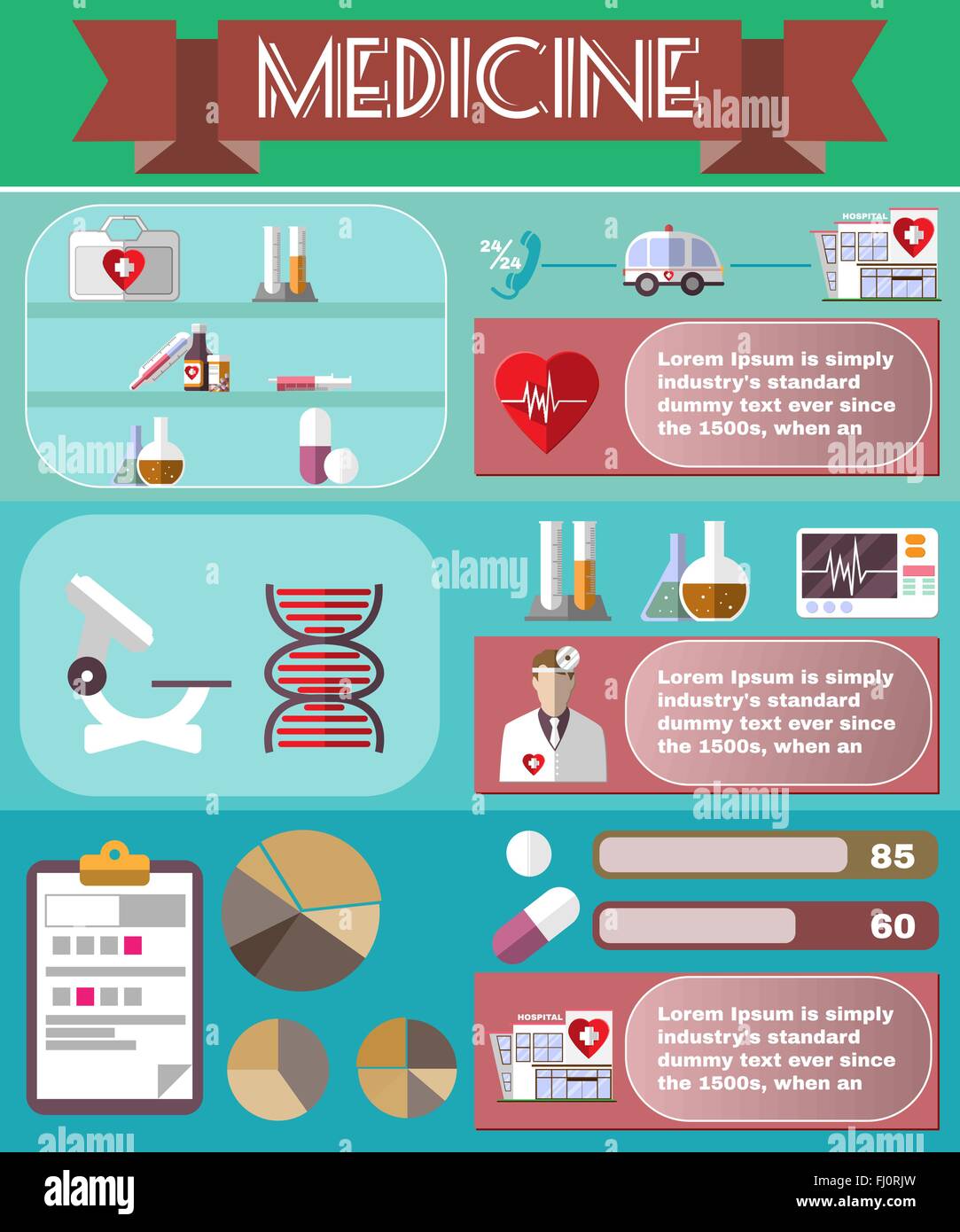 Health Design Flyer. Medical Vector Infographic. Healthcare Related ...