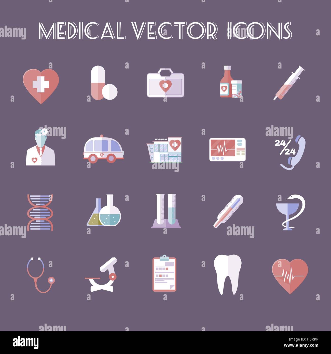 Healthcare. Colorful Medical Vector Icons Set. Digital background ...