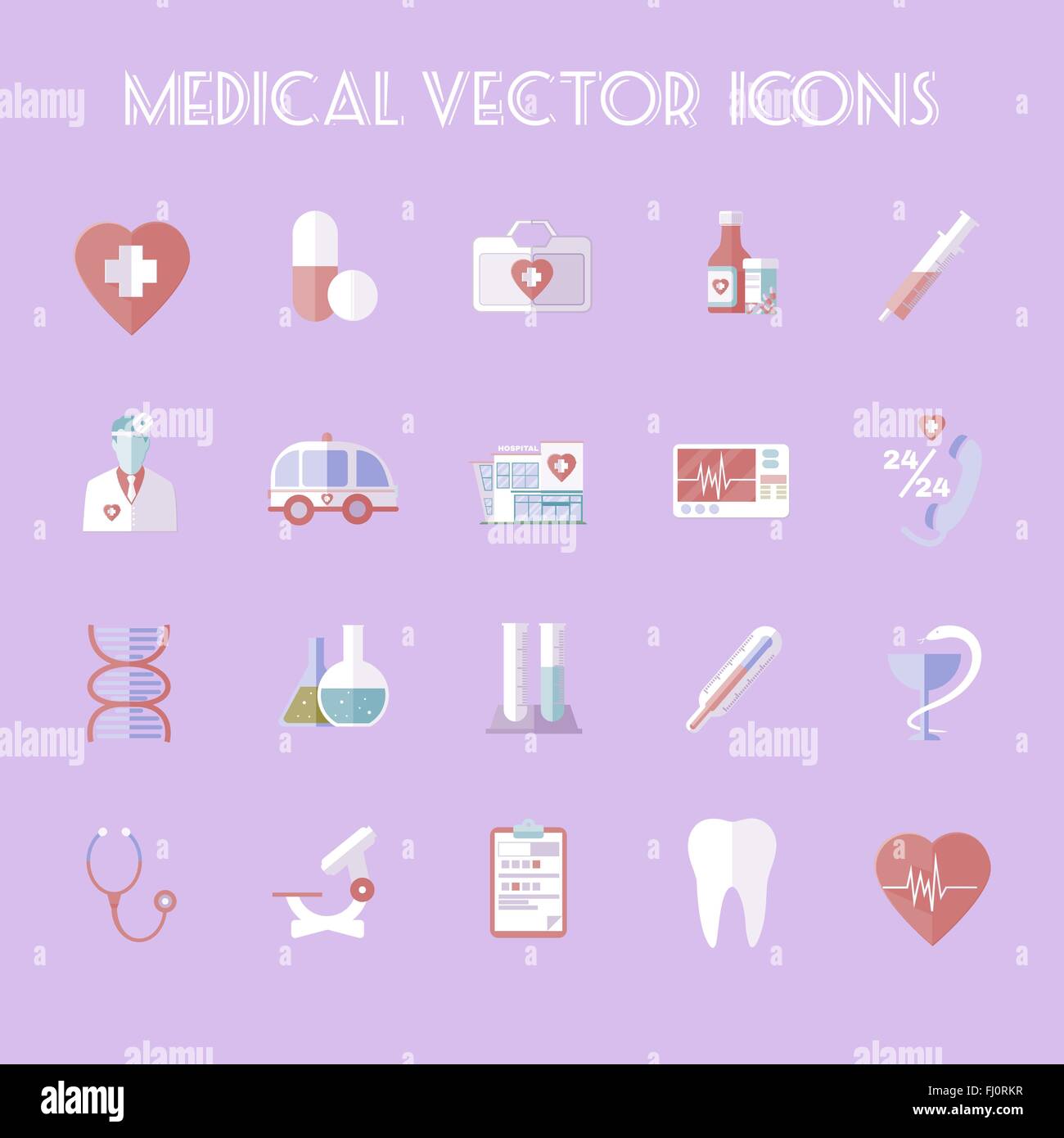 Healthcare. Colorful Medical Vector Icons Set. Digital background ...