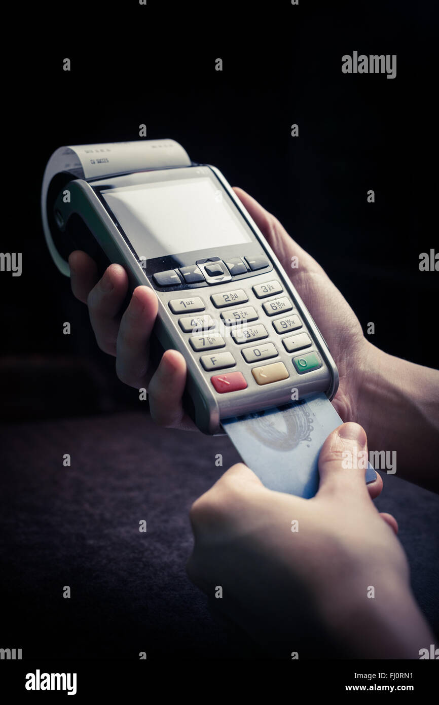 Transaction pos terminal color hi-res stock photography and images - Alamy