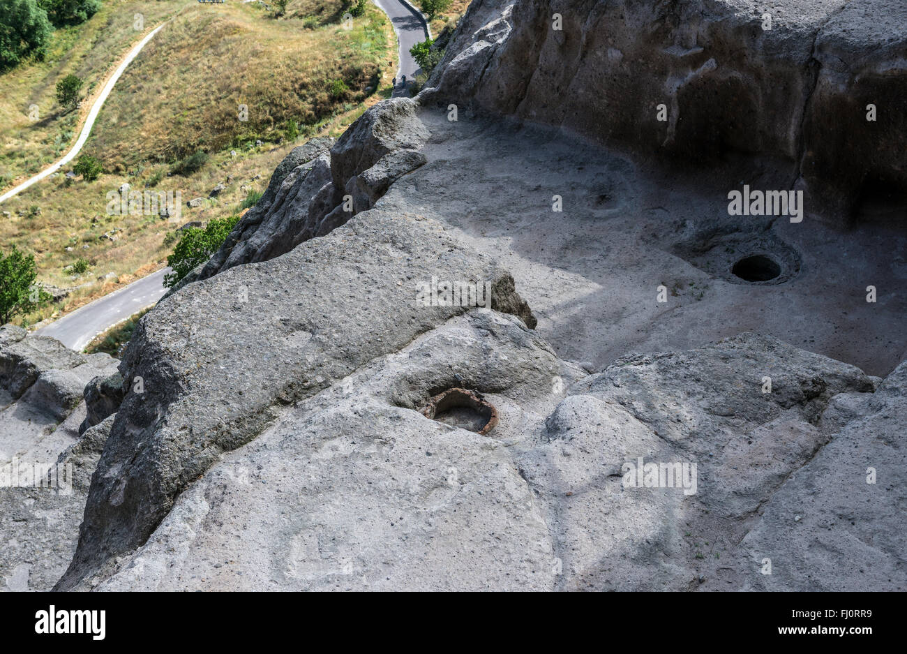 ancient water reservoir in cave monastery Vardzia, excavated from the ...