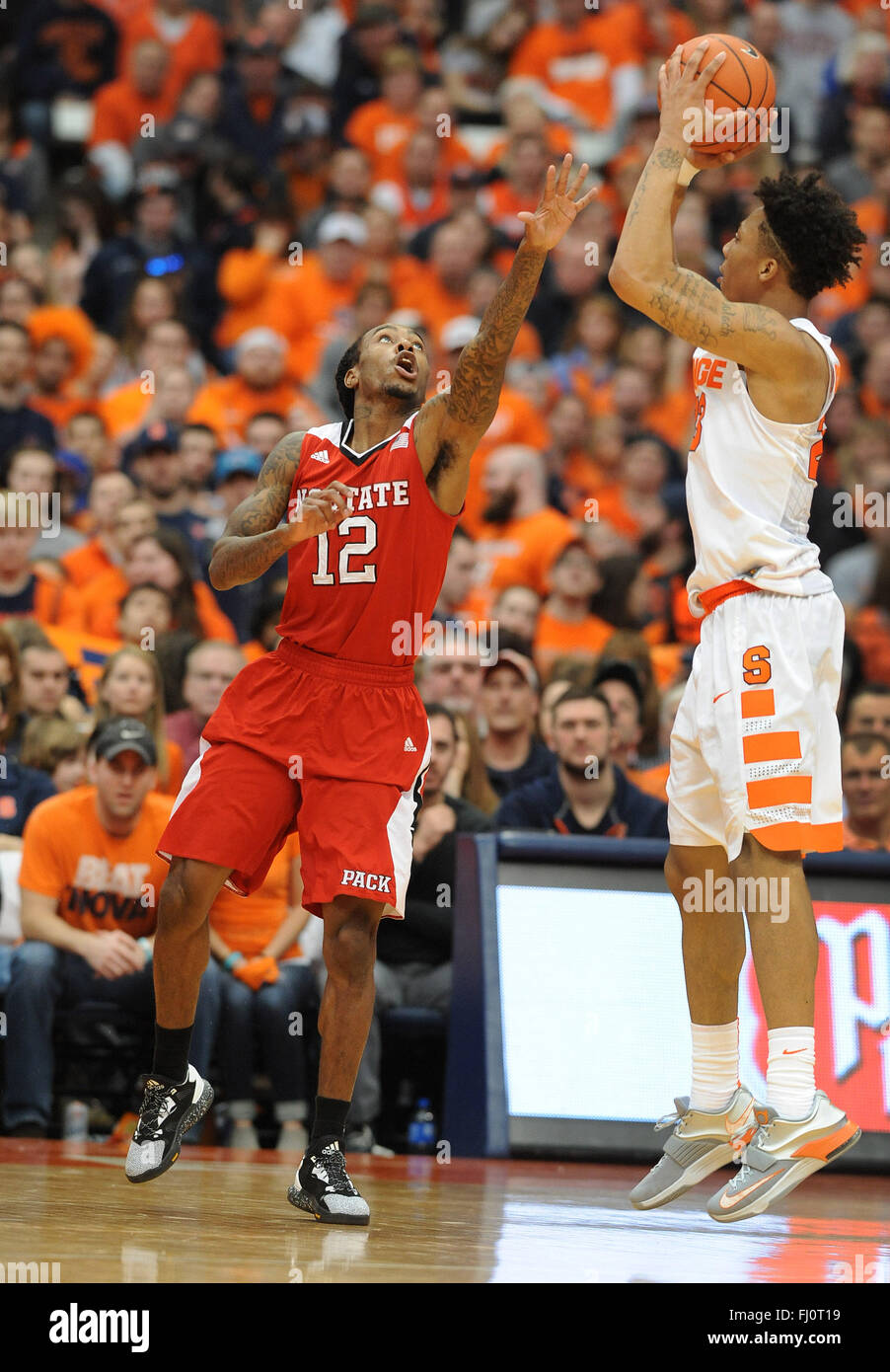 Syracuse, NY, USA. 27th Feb, 2016. NC State guard Anthony 'Cat' Barber ...