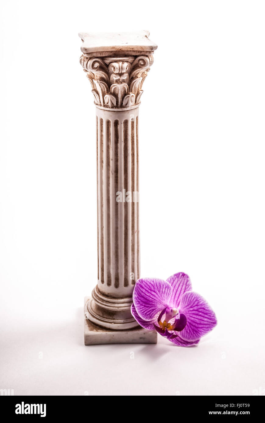 Classical column with flower Stock Photo - Alamy