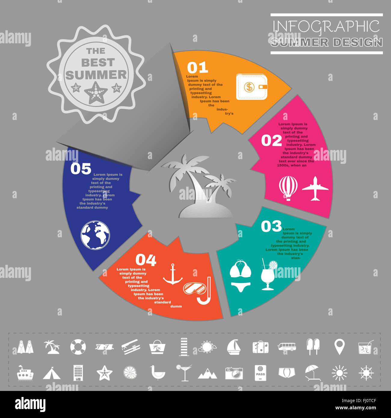 Travel Summer Diagram Chart. Infographics Colorful Illustration for a ...