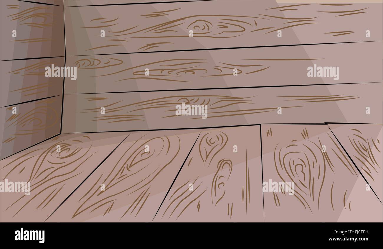 Wooden floor, box texture. Eco house, room corner. Wooden panel walls ...