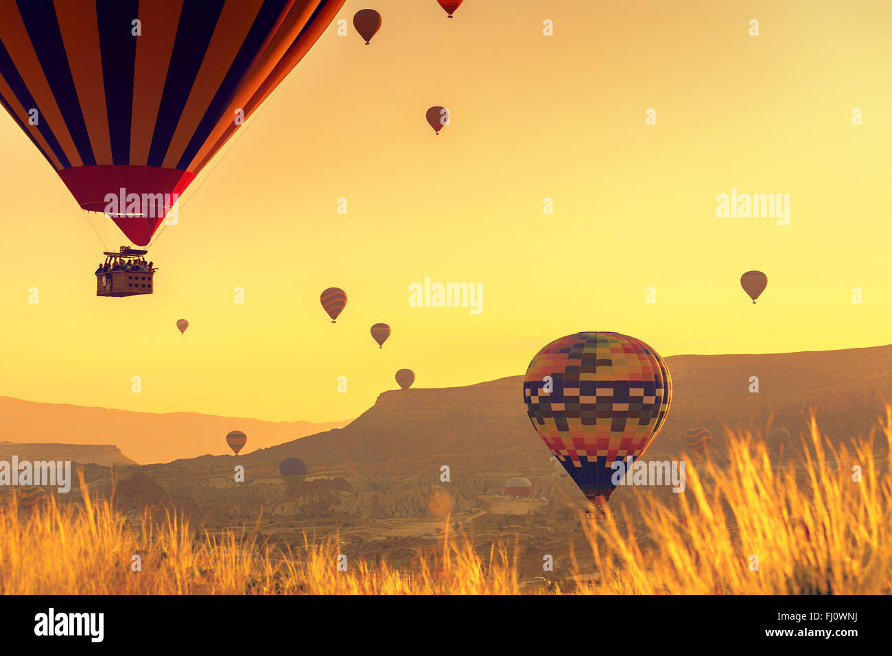 Hot air balloons over Cappadocia Stock Photo - Alamy