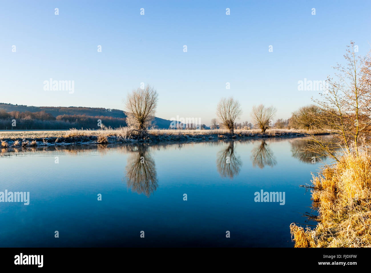 Schwerte, Germany - January 15, 2006: The Ruhr is a medium-size river ...