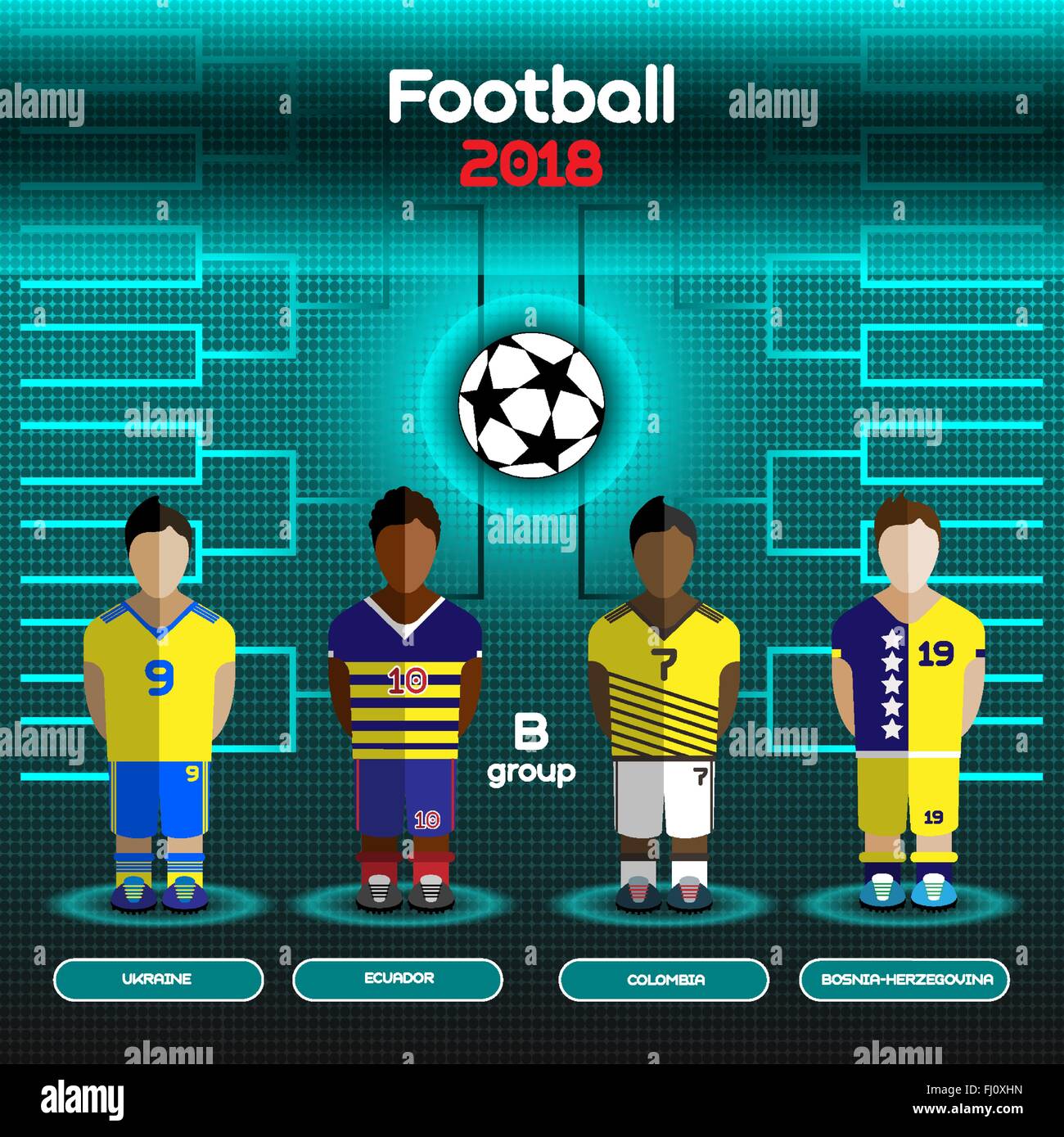 Football Players Scoreboard. Vector digital illustration. Soccer ...