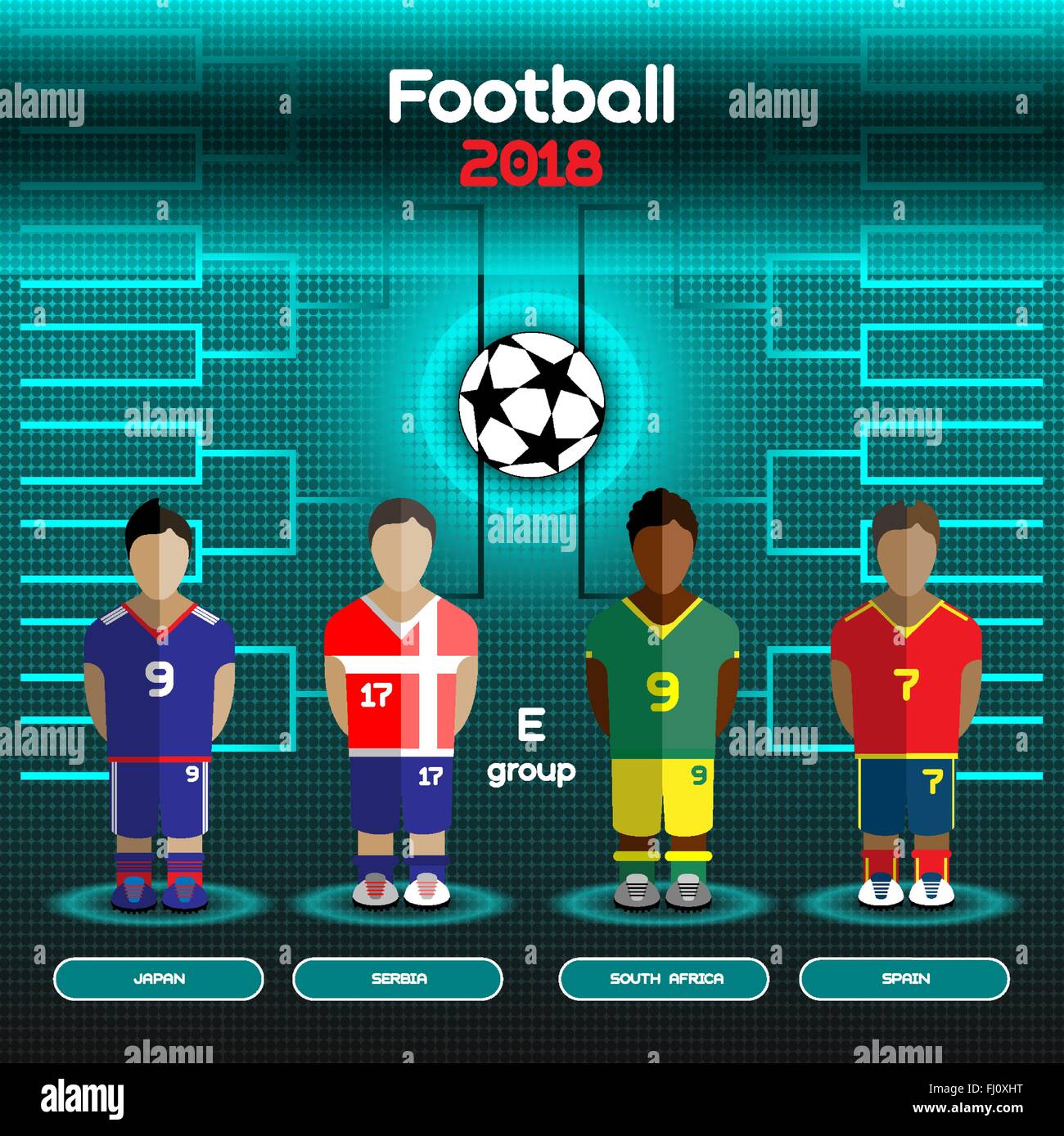 Football Players Scoreboard. Vector digital illustration. Soccer ...