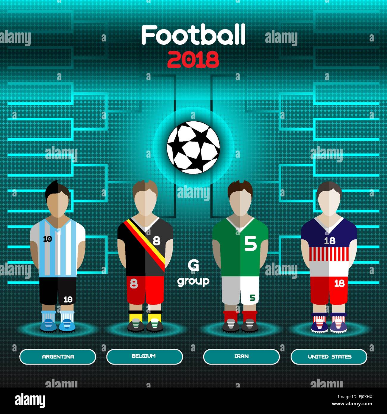 Football Players Scoreboard. Vector digital illustration. Soccer ...
