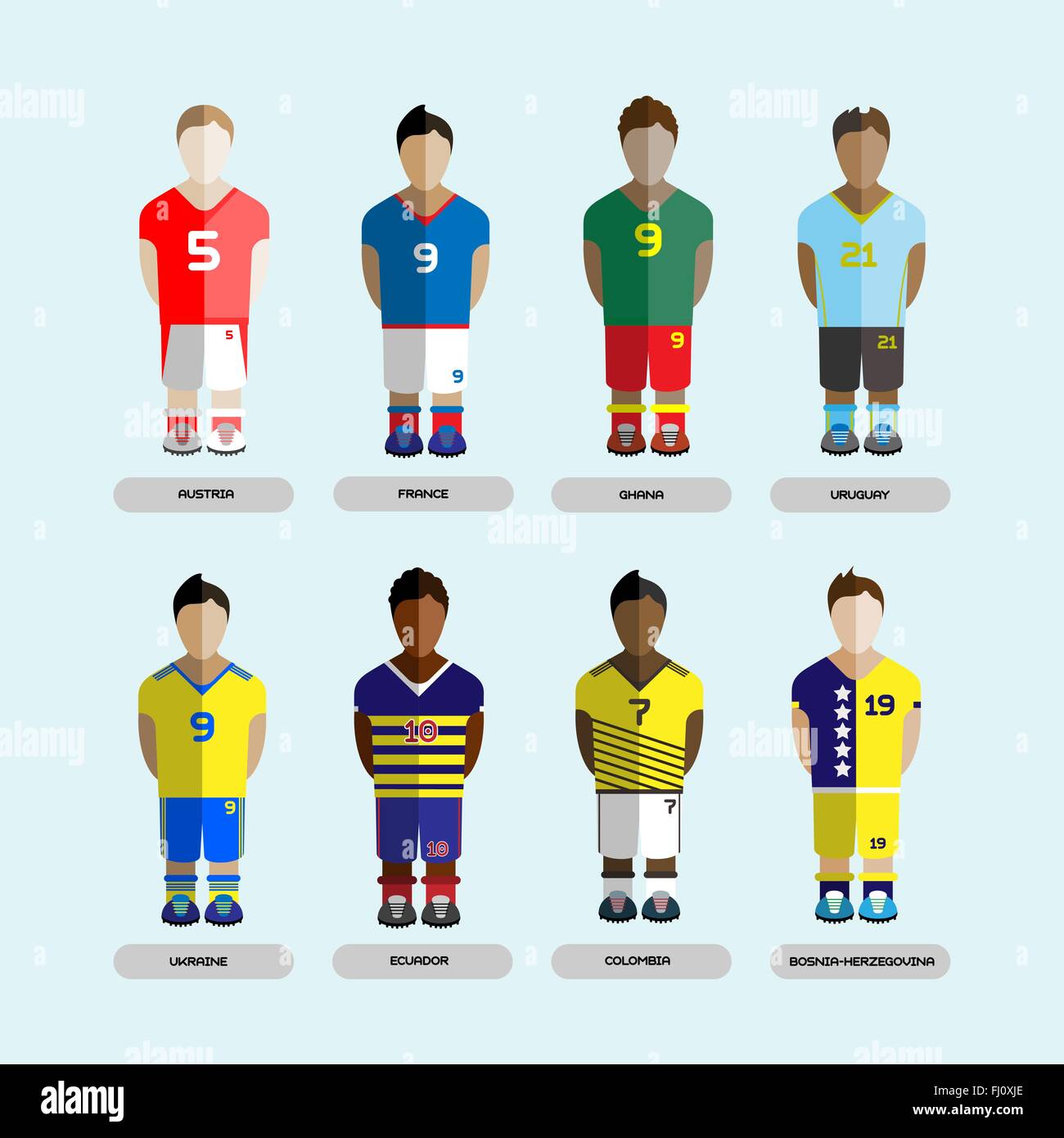 Football club Soccer Players silhouettes. Computer game Soccer team ...