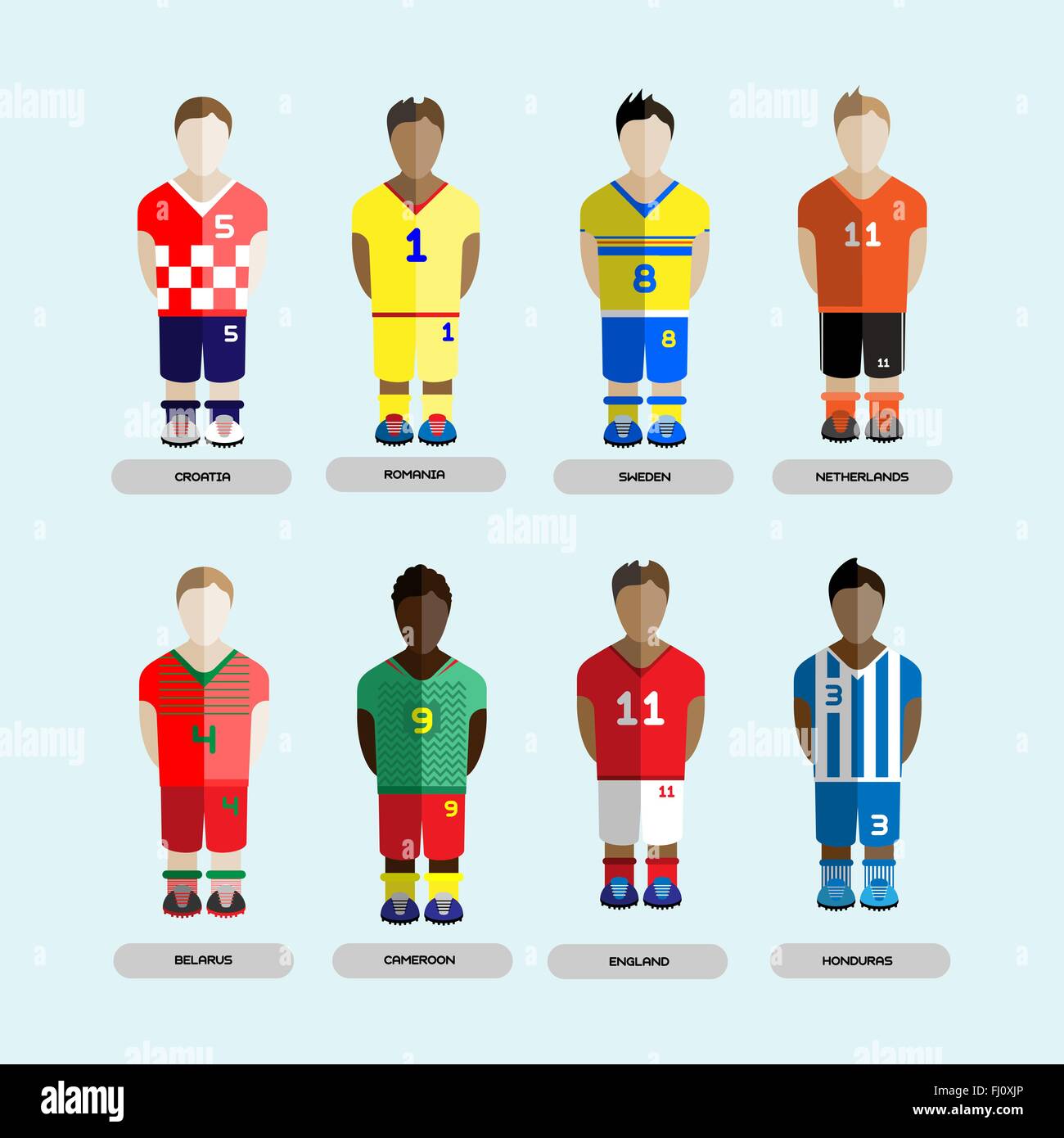 Football club Soccer Players silhouettes. Computer game Soccer team ...