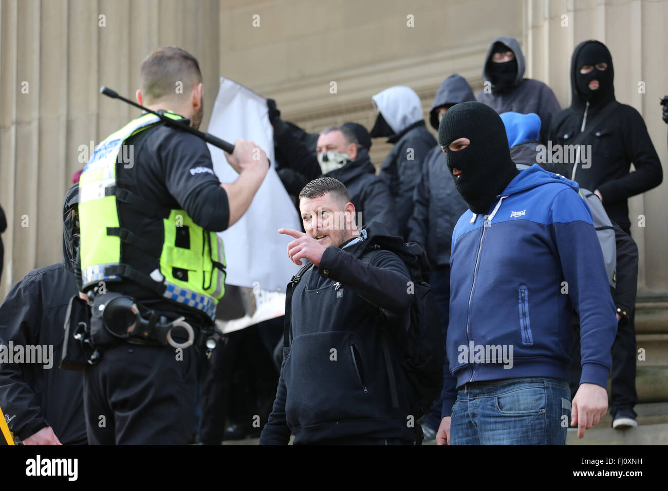 Liverpool, UK. 27th Feb, 2016. A confrontation between a nationalist ...