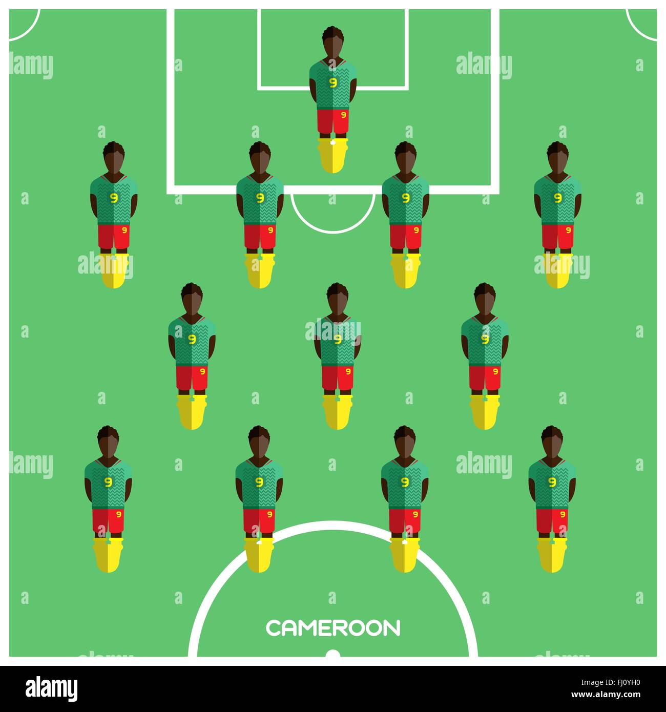 Football Soccer Players isolated on the Playfield. Computer game ...