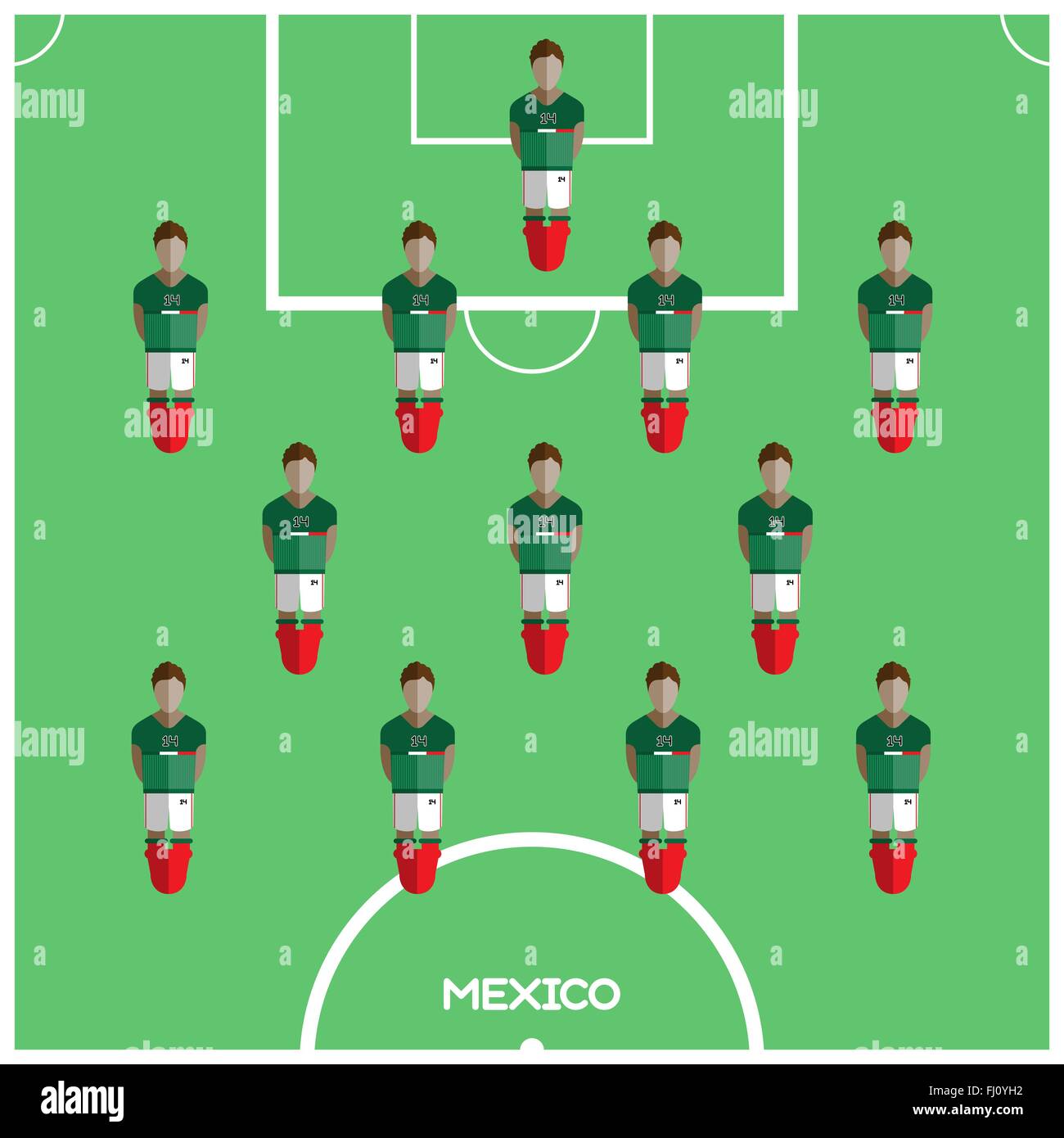 Football Soccer Players isolated on the Playfield. Computer game ...