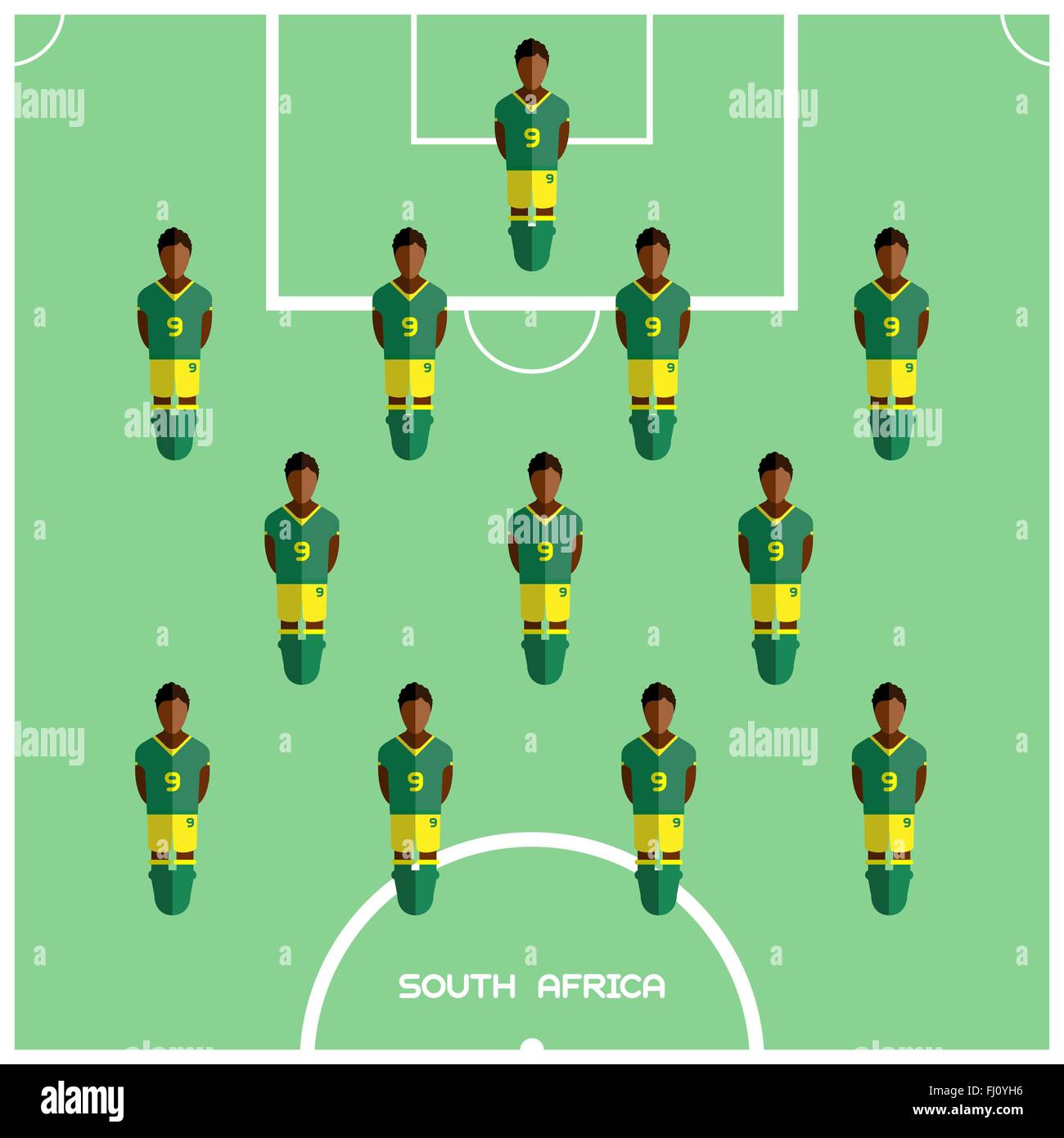 Football Soccer Players isolated on the Playfield. Computer game ...